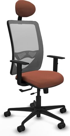 Piqueras y Crespo Stuhl mit Nackenst&uuml;tze Zulema mit 1D-Armen, h&ouml;henverstellbarer Lendenwirbelst&uuml;tze und festem Kopfteil, ausgestattet mit Syncro/Traslack und Schneidesc