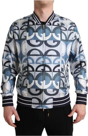 Dolce & Gabbana Homme, Vestes, Multicolore, Taille: XL Bomber Multicolore avec Logo Imprimé