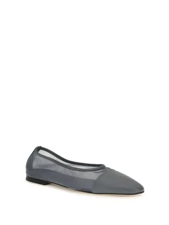 Dear Frances Womens Gala Mesh Ballerinas Steel Flat Shoes
