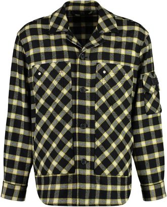 Versace Homme, Vestes, Noir, Taille: M Chemise &agrave; Carreaux Boutonn&eacute;e