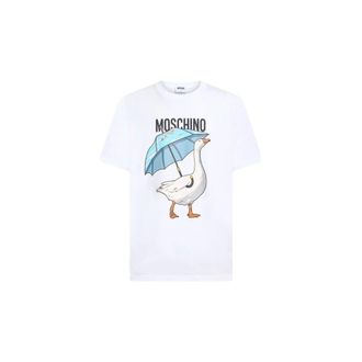 Moschino Goose Baumwoll-Jersey-T-Shirt - - Tops - Herren - Wei&szlig; - M
