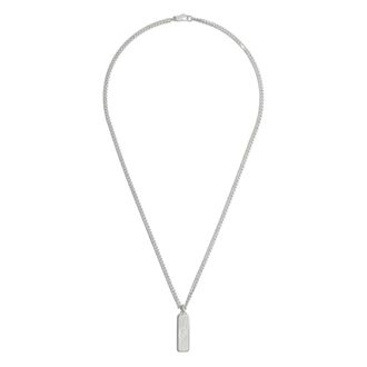 Gucci Silberkette mit Interlocking G Logo Anh&auml;nger - - Accessories - Damen - Grau - ONE SIZE