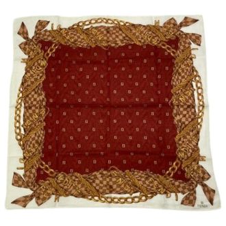 Fendi Pre-owned Vintage Silk Scarf - Femme - Pre-owned - Rouge - Taille: ONE Size