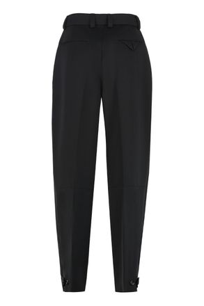 Bottega Veneta Womens Cotton-Twill Bush Trousers Black Straight