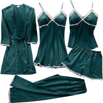 Generic Pyjama Chaud Et Doux Pyjama Femme Sexy Pantalon Ensemble De Lingerie Sexy pour Femmes Jarretelles Robes Body en Dentelle sous-vêtements à Col en V Com