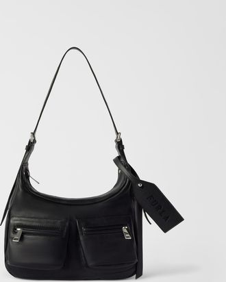 Furla Lynette Schultertasche M Nero Schwarz Atelier Kalbsglattleder Damen