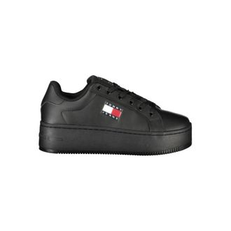 Tommy Hilfiger Essential Leather Flatform Trainers - - Shoes - Damen - Schwarzk - 40 EU