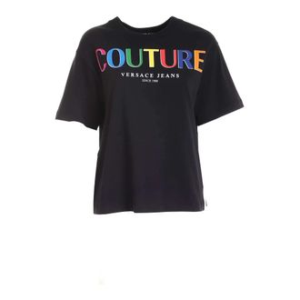 Versace Jeans Couture Multicolor Logo T-Shirt - - Tops - Damen - Schwarzk - L