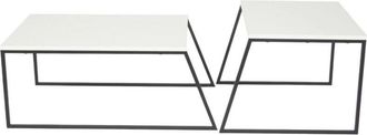 Dmora Couch&shy;tisch Tavo, rechteckig, 50x88x38 cm, Wei&szlig;