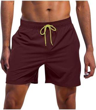 Generic Short de bain pour homme &agrave; s&eacute;chage rapide - L&eacute;ger - Short de bain pour la plage et les vacances, Rouge, XXL