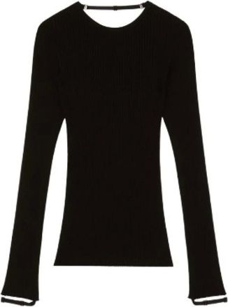 Courr&egrave;ges Femme, Pulls, Noir, Taille: 42 FR Pull ras du cou c&ocirc;tel&eacute;