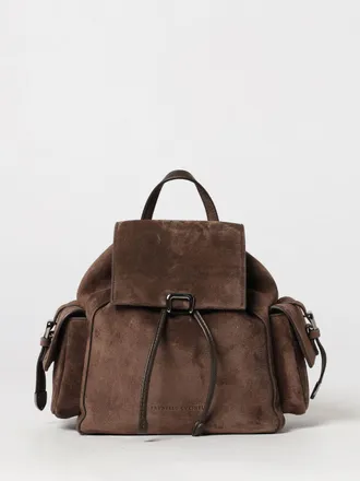 Brunello Cucinelli Kleiner Wildleder-Rucksack von mit Kordelzug und Monili-Verzierung