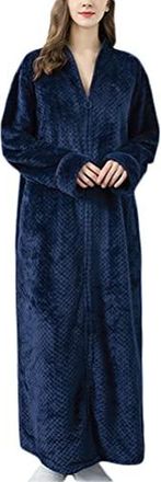 Onsoyours Chemise de Nuit Femmes Homme Polaire Peignoir de Bain Robe de Chambre en Peluche Chauds Manche Longue Peignoir Maison Manteau Couleur Unie Automne Hiv