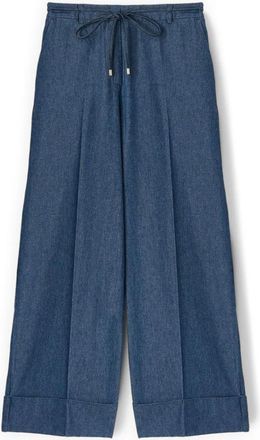 Motivi Femme, Jeans, Bleu, Taille: 38 FR Jean Palazzo Court avec Cordon de Serrage
