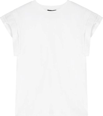 Emporio Armani Femme, Tops, Blanc, Taille: 40 FR Cotton Jersey Top