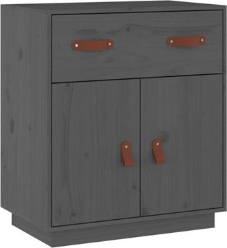 vidaXL Sideboard Grau 65,5x40x75 cm Massivholz Kiefer - Vidaxl