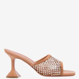Amina Muaddi Womens Sandals Lupita Crystal Nude