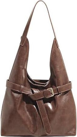 Generic Sac Sac Sac Crossing Ceinture Poche Avant-Bras Spacieux Pendule Pendule Aisselles PU pour Femmes Voyage de Travail, marron clair