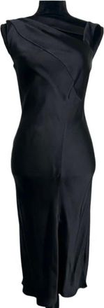 Dior Vintage Black Silk Cocktail Dress Size 38