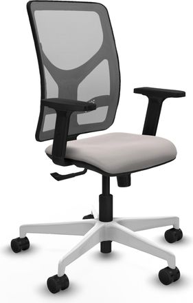 Piqueras y Crespo B&uuml;rostuhl mit 2D-Armlehnen, h&ouml;henverstellbare Lendenwirbelst&uuml;tze, ausgestattet mit 3 Positionen und Schneideschaum, Grau/Wei&szlig;