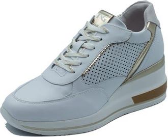Nero Giardini E615234D Skipper Blanc Baskets pour Femme en Cuir avec Compens&eacute;e, Blanc, 37 EU
