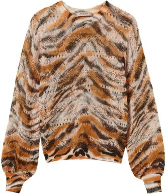 Twin-Set Pullover mit Animal-Print - Braun