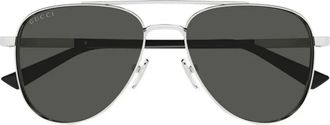 Gucci lunettes de soleil &agrave; monture pilote - Argent