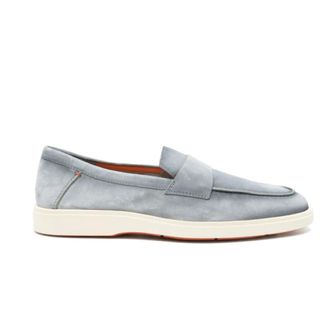 Santoni Eisblaue Wildleder-Loafer mit Gummisohle - - Shoes - Herren - Blau - 44 EU