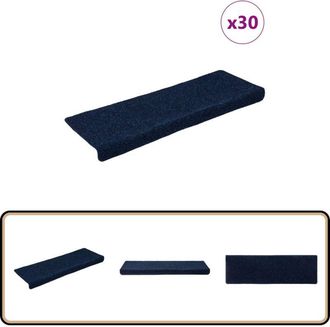 vidaXL Tapis descalier autocollant 30 pcs marine 65x21x4 cm - Vidaxl