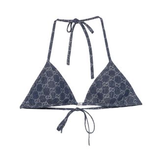 Gucci Triangolo Bikini-Oberteil - - Swimwear - Damen - Blau - XS