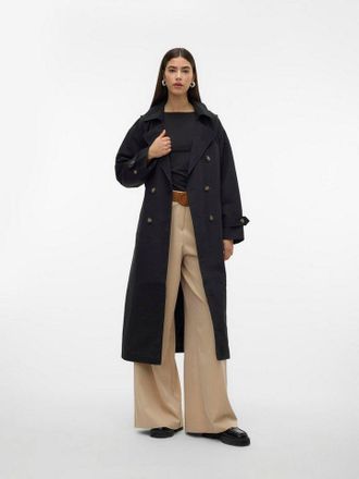 Vero Moda Trenchcoat VMCHLOE LONG TRENCHCOAT GA NOOS Zweireiher mit Bindeg&uuml;rtel