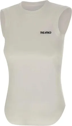 The Attico Femme, Tops, Blanc, Taille: 40 FR Logo Top