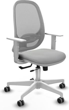 Piqueras y Crespo Cilanco Computerstuhl mit wei&szlig;en Armlehnen, h&ouml;henverstellbare Lendenwirbelst&uuml;tze, ausgestattet mit Syncro/Traslack und Schneideschaum, Grau/Hellgrau