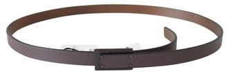 Costume National Womens Brown Leather Tactical Logo Buckle Dark Accessory
