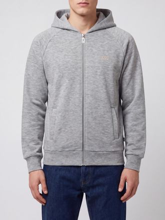 GCDS Sweat &agrave; capuche zipp&eacute; en coton avec logo contrastant