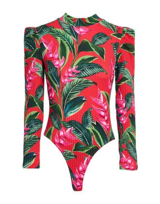 Farm Rio DREAM GARDEN RED BODYSUIT