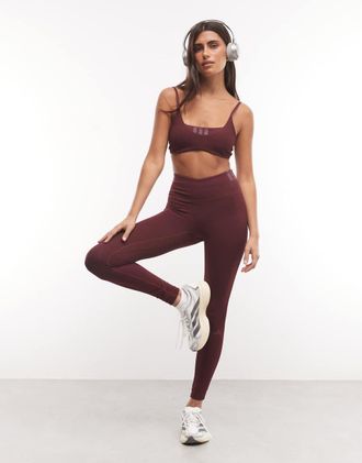 adidas adidas leggings c&ocirc;tel&eacute;s Training en bordeaux-Rouge