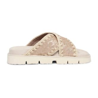 Mou Criss-Cross Pailletten Sandale - - Shoes - Damen - Beige - 37 EU