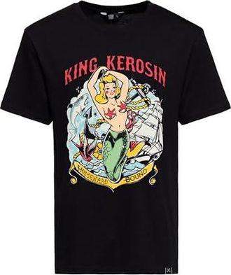 King Kerosin T-shirt pour homme | Vintage | Tatouage | Oidschool | Sailor | Sir&egrave;ne | Clipper | 50S | Rockabilly Homeward Bound, Noir, M