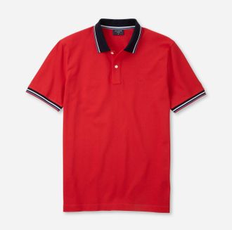 Olymp Poloshirt Casual farbliche Kontrast-Details