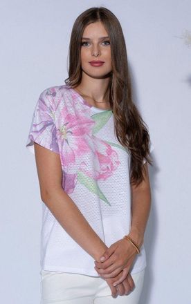 Passioni Print-Shirt mit Blumenprint Rundhalsausschnitt