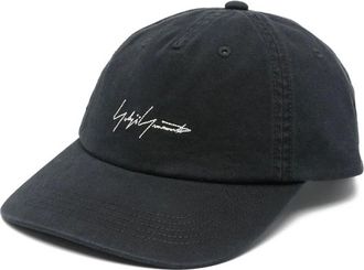 Yohji Yamamoto Homme, Accessoires, Noir, Taille: ONE Size Casquette noire en coton brodé avec logo