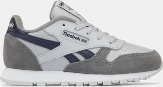 Reebok Unisex Baby Classic Leather Sneaker, GREY4/GREY1/VECTORNAVY, 25.5 EU
