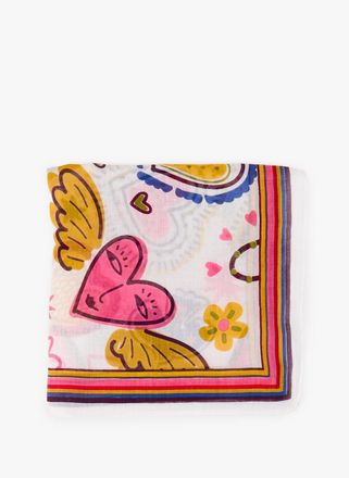 Au Printemps Paris Etole carr&eacute; Coeurs Joyeux en coton