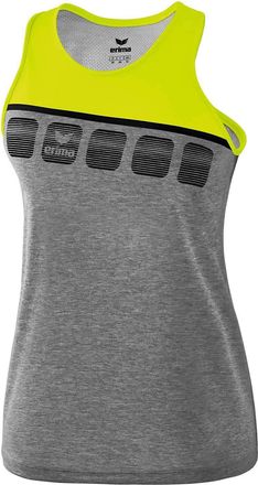 Erima Damen 5-C Tanktop, grau melange/lime pop/schwarz, 36