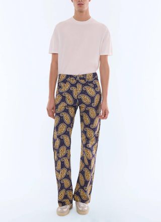 Fursac Pantalon 5 poches en coton &agrave; paisley - Taille 29 - Homme