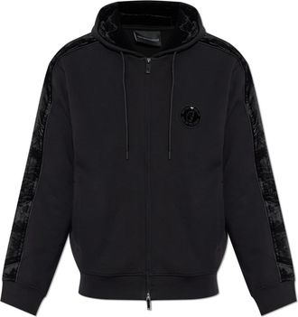 Emporio Armani Homme, Sweatshirts et sweats &agrave; capuche, Noir, Taille: S Logo Cotton Sweat &agrave; capuche