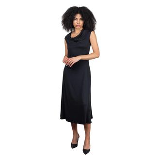 Max Mara Femme, Robes, Noir, Taille: 44 FR Vetusta Cowl Neck Jersey A-Line Midi Dress