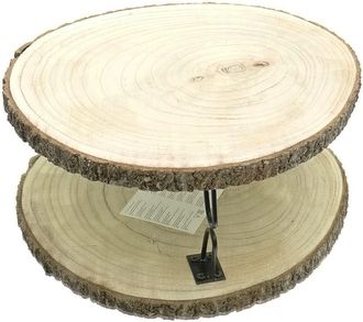 Kaemingk Baumscheibe auf 3 schwarzen Füßen Natur Ø ca. 35 cm - Paulownia Holz