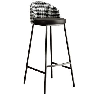 Generic Barhocker, Barhocker in Tresenh&ouml;he aus Kunstleder mit niedriger R&uuml;ckenlehne und Fu&szlig;st&uuml;tze, K&uuml;cheninsel-Barhocker, einfache Montage, 66/76 cm